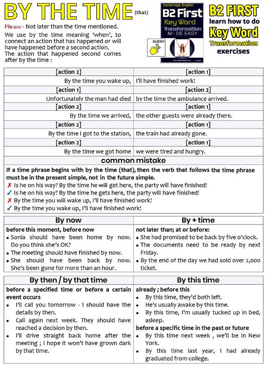 by the time that, by now, by then, etc