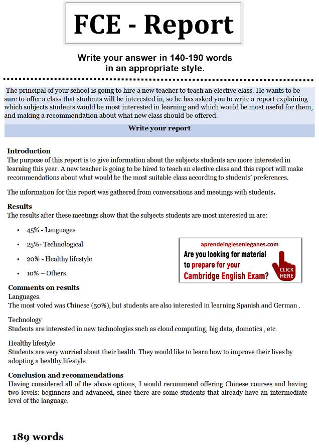 FCE CAE Real Writing Examples