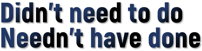 DIDN'T NEED TO DO vs NEEDN'T HAVE DONE