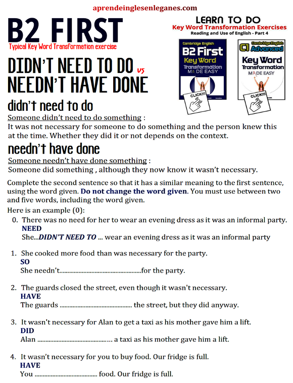 DIDN'T NEED TO DO vs NEEDN'T HAVE DONE